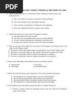 Bahirdar_University_Freshman_History_Final_Exam_2016–Bahirab | PDF