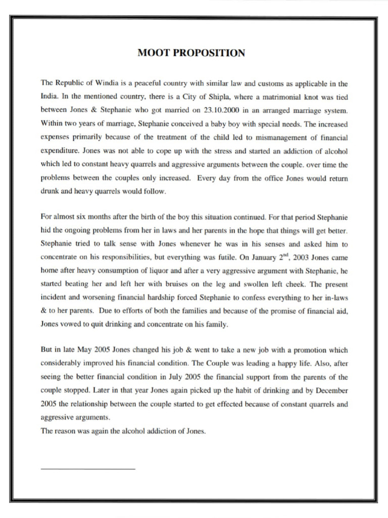 Moot Proposition 1 | PDF | Rape