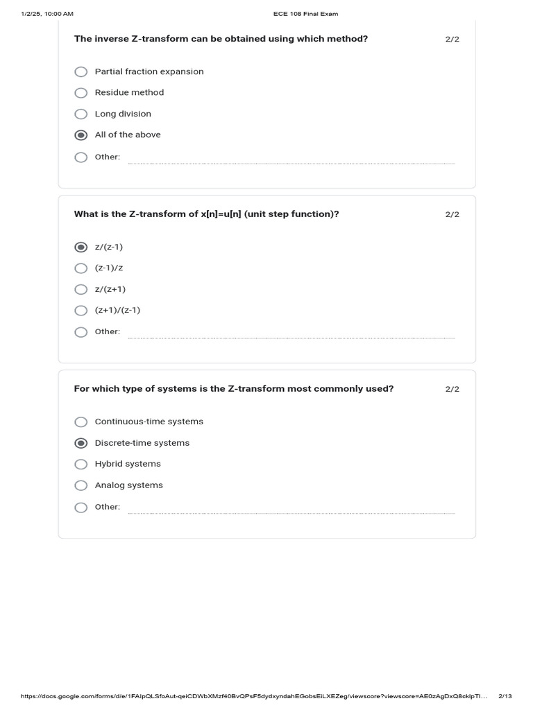 ECE 108 Final Exam | PDF | Laplace Transform | Function (Mathematics)