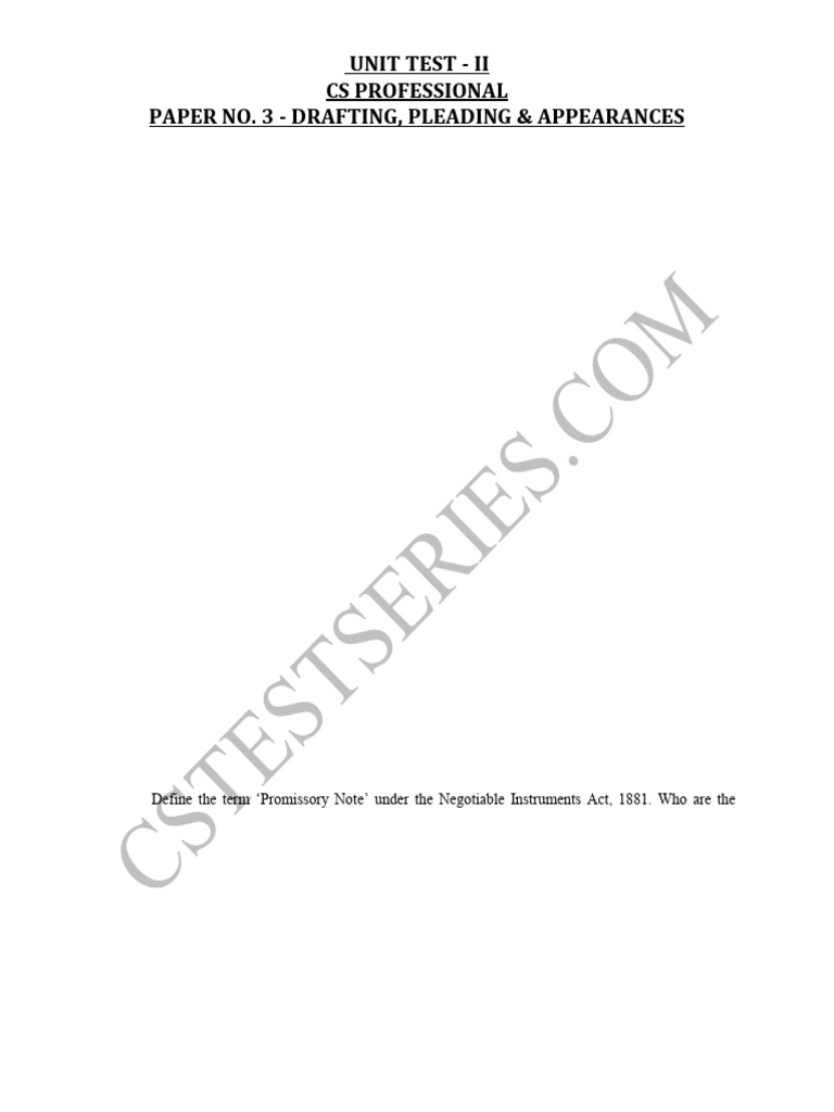 UNIT 2 TEST | PDF | Promissory Note | Negotiable Instrument