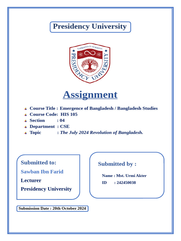 Assignment Cover Page | PDF