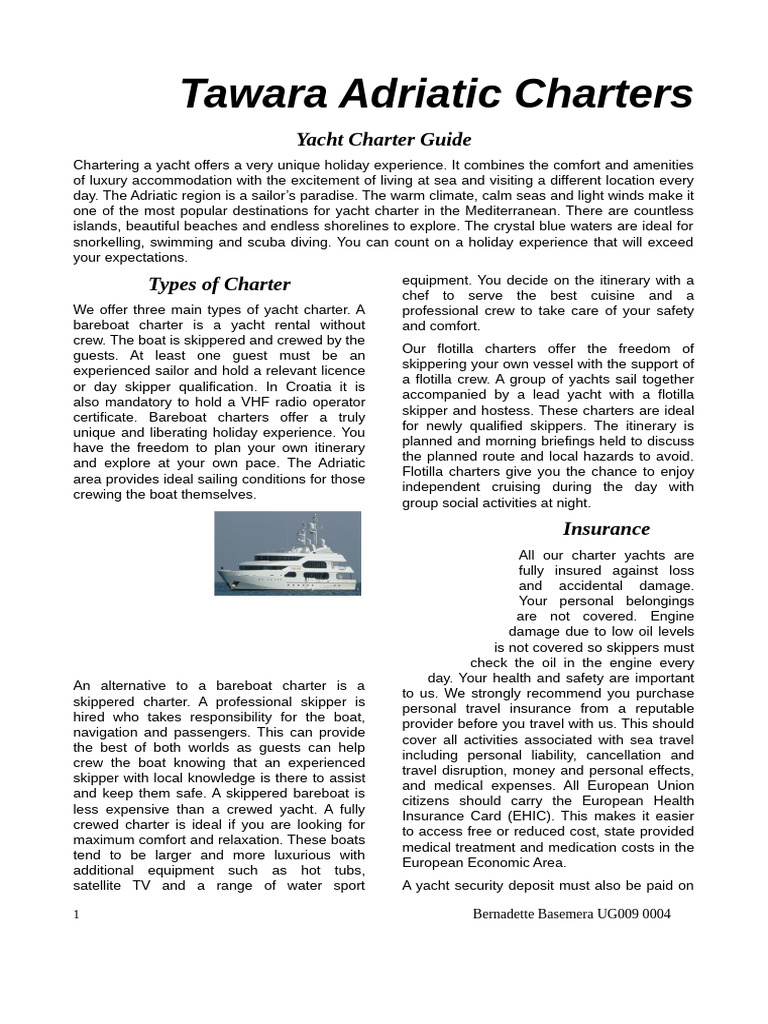 Yc Guide | PDF | Yacht | Insurance