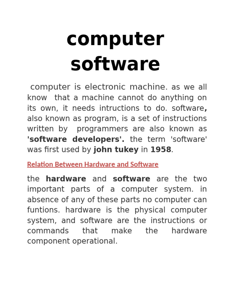 Understanding Computer Software Basics | PDF