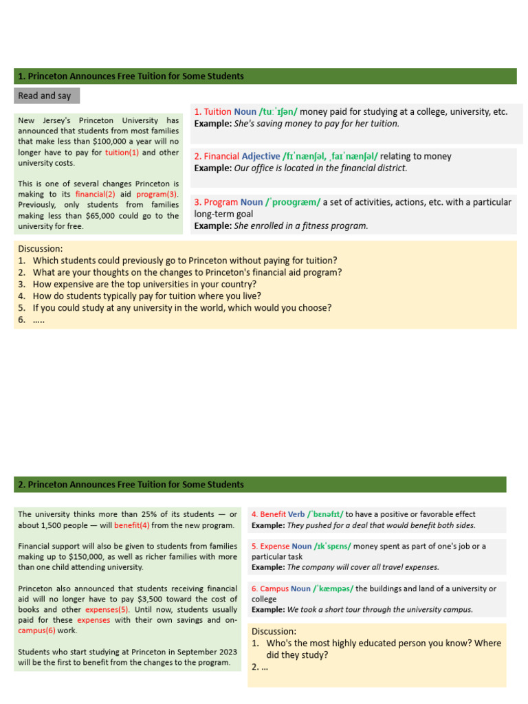 4.0_Intermediate_0916_Princeton Announces Free Tuition for Some ...