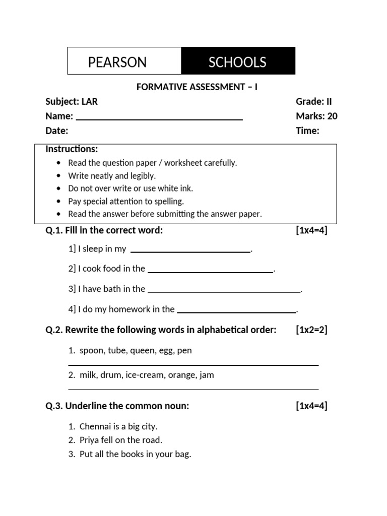 Class 2 Cbse English Paper | PDF | Linguistics