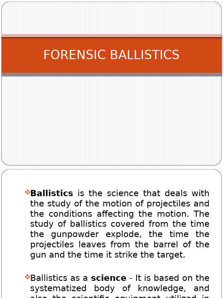 FORENSIC-BALLISTIC | PDF | Cartridge (Firearms) | Firearms