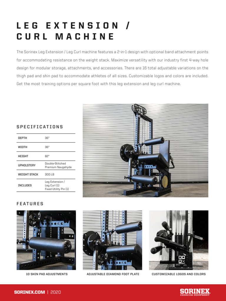 Leg Extension Machine Spec Sheet | PDF