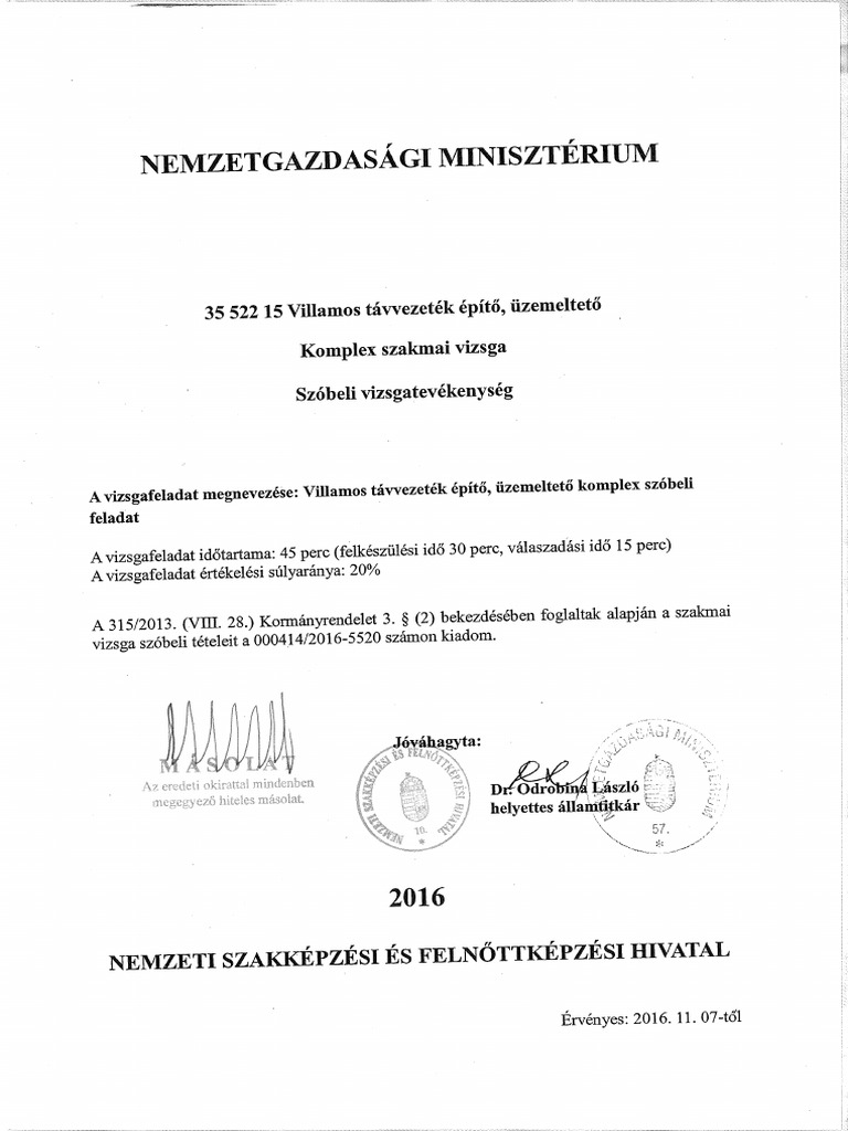 Villamos Tavvezetek Epito Uzemelteto 20161107 | PDF