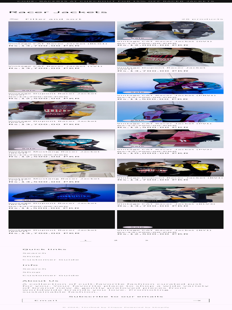 Racer Jackets - Thrifted by Clique | PDF