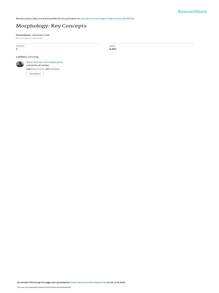 Morphology Key Concepts | PDF | Word | Grammatical Gender