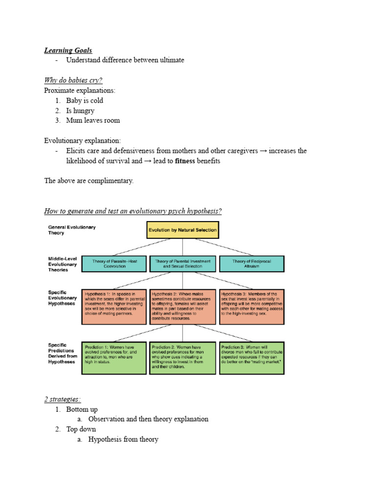 Evolutionary Psychology Lecture 2 Summary | PDF | Fear | Behavioural Sciences