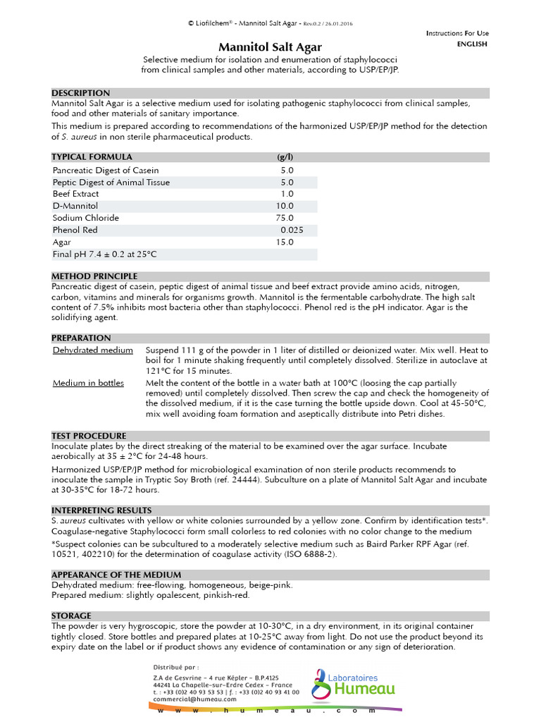 __TC_Mannitol-oealt-Agar_EN_280618_55016010054 | PDF | Staphylococcus ...