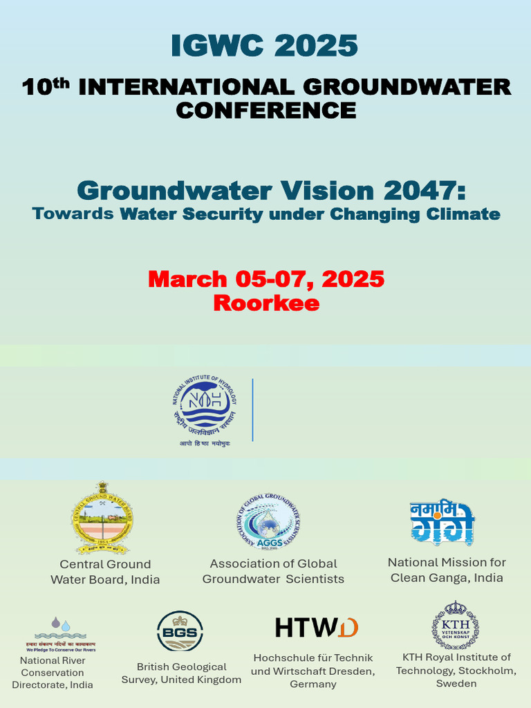 IGWC 2025: Groundwater Vision 2047 | PDF | Groundwater | Earth Sciences