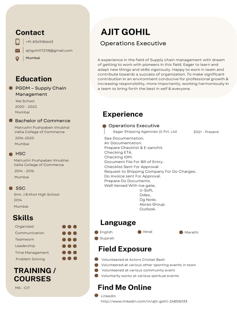 Resume Ajit Gohil | PDF | Business