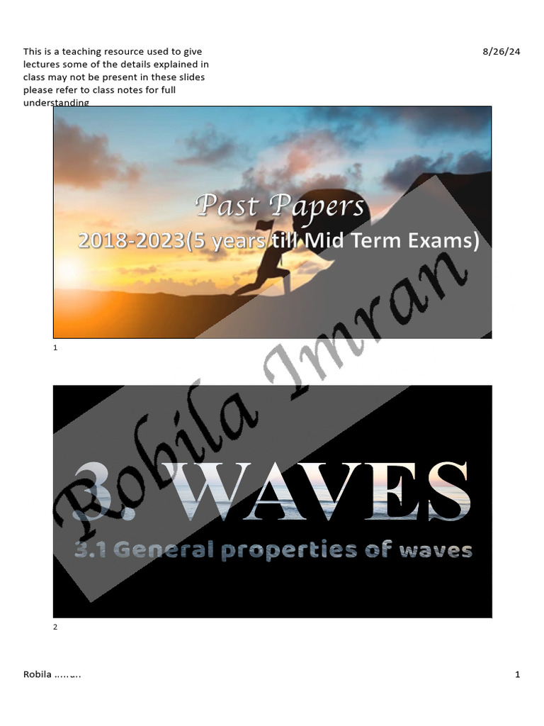 Wave Properties and Teaching Resource | PDF | Waves | Sound