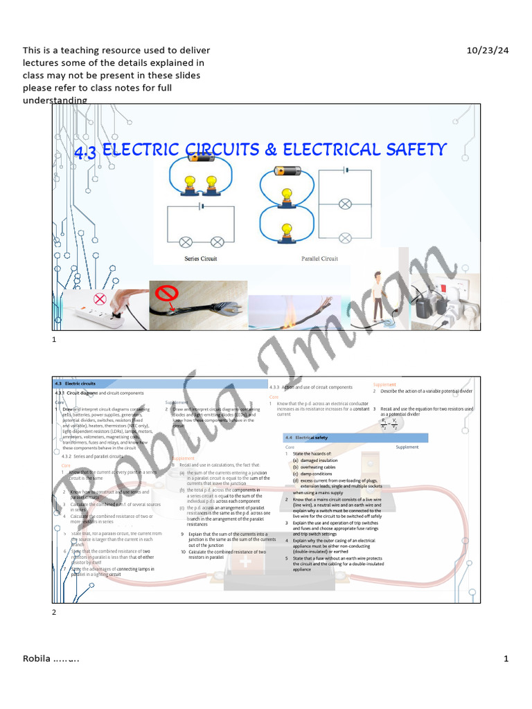 Electric Circuits & Electrical Safety | PDF | Electrical Network ...