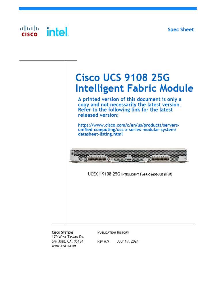 Cisco UCS 9108 25G Intelligent Fabric Module 9108-25g-Specsheet | PDF | Network Switch ...