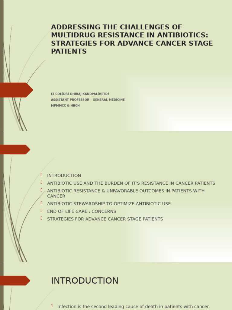 ANTIBIOTIC RESISTANCE- STRATEGIES IN ADVANCED CANCER | PDF ...