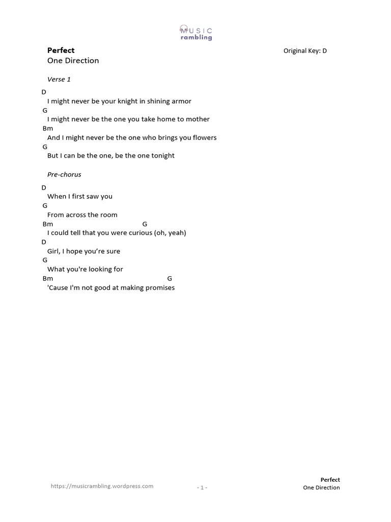 Perfect - One Direction | PDF | Song Structure | Songs