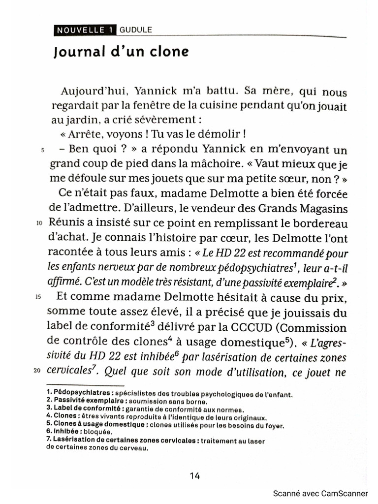 Journal D'un Clone. Gudule | PDF