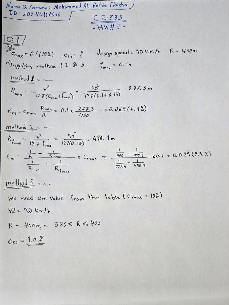 CE335 HW3 Mohammed Flaicha | PDF