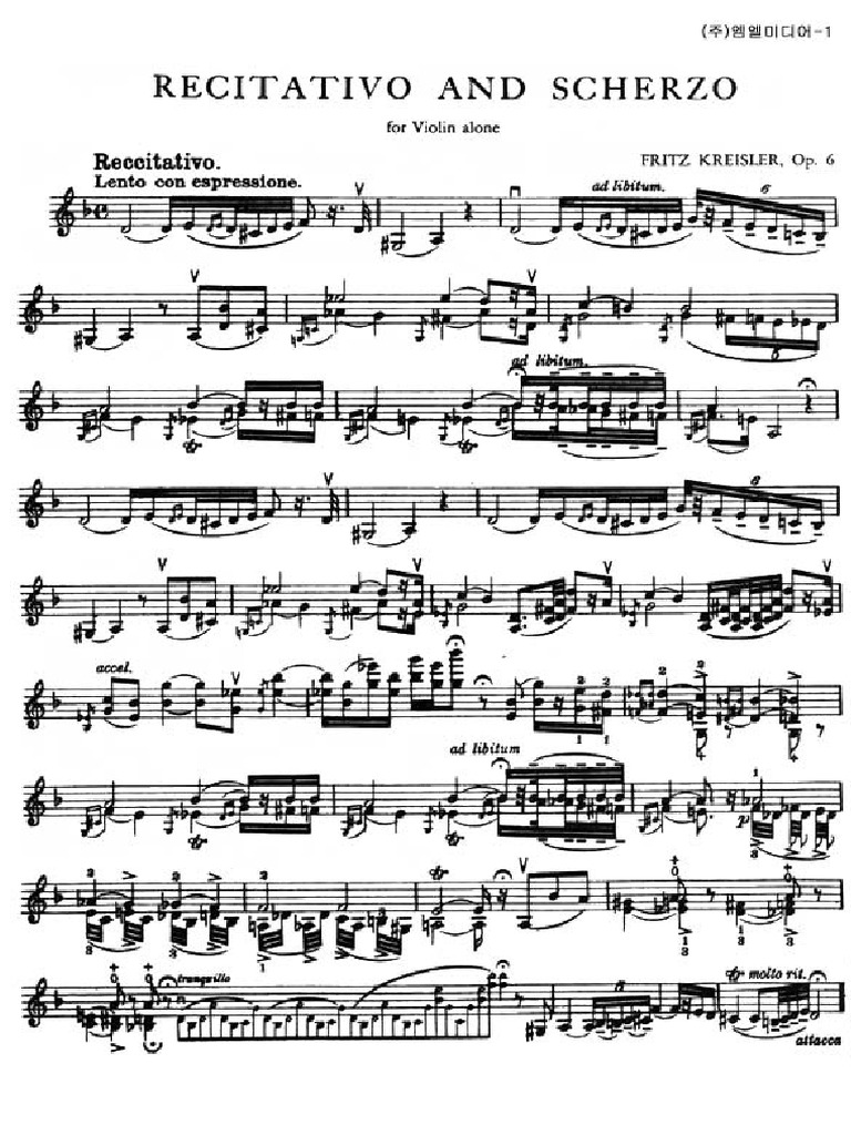 Kreisler, Recitativo e Scherzo Capriccio | PDF