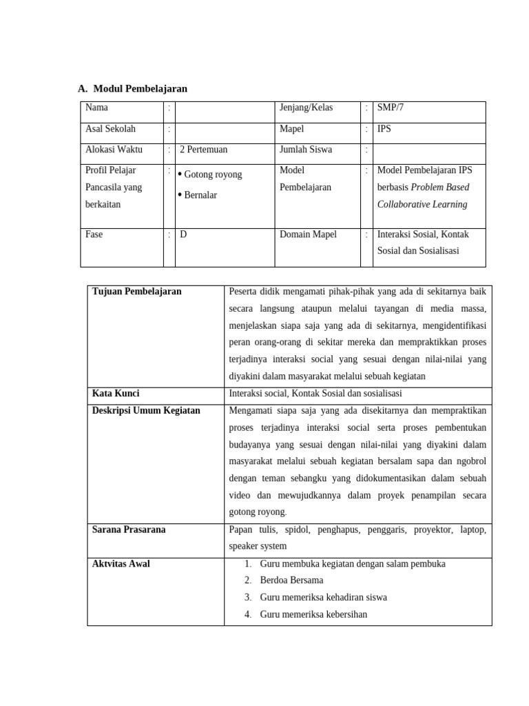 MODUL PEMBELAJARAN | PDF
