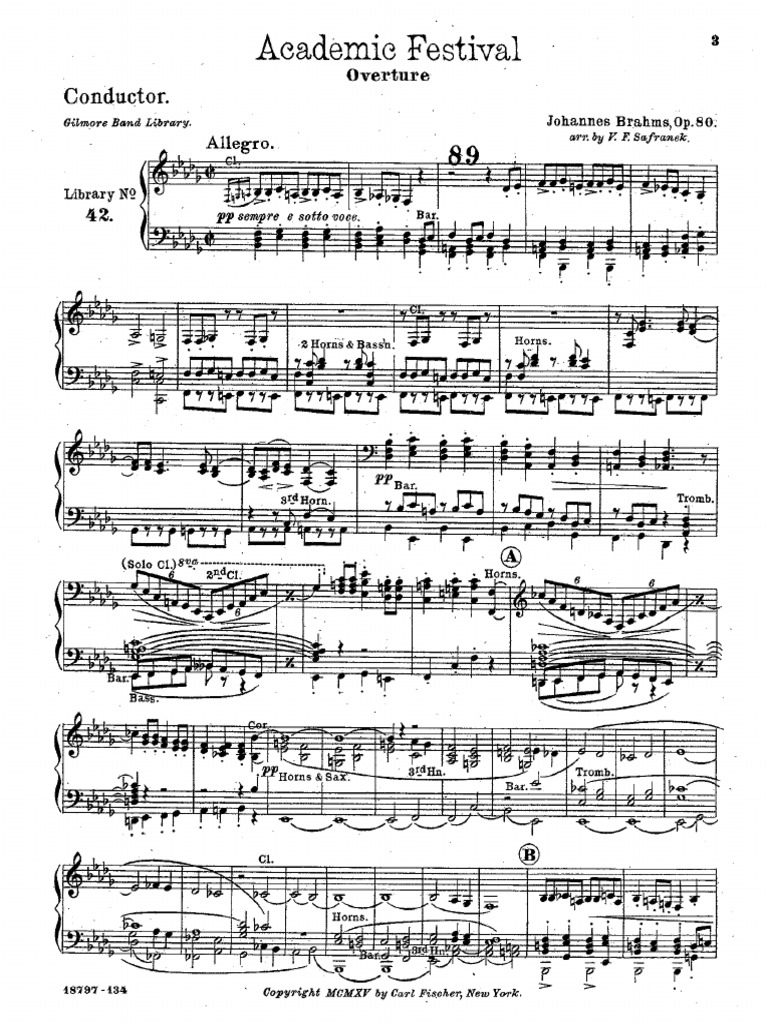 Academic Festival Overture Score | PDF