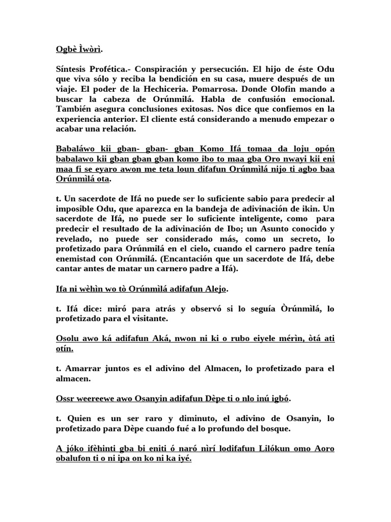 Ogbè Ìwòrì | PDF | Matrimonio | Menstruación