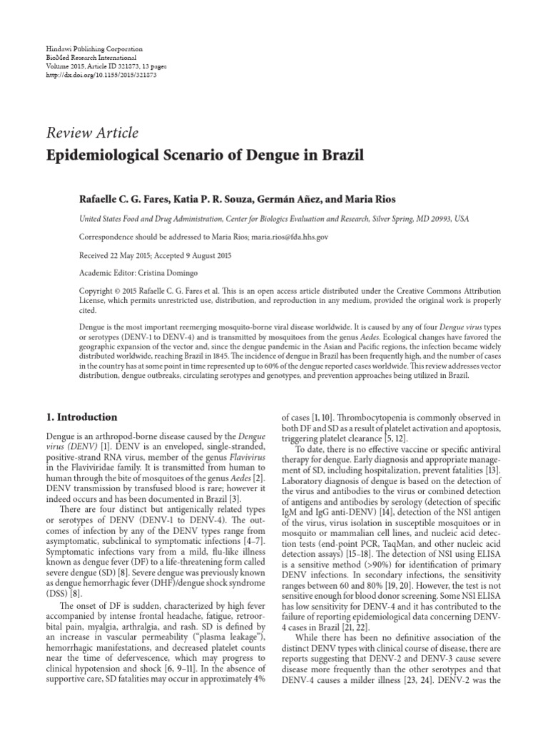 FARES 2015 - Epidemiological Scenario of Dengue in Brazil | PDF ...