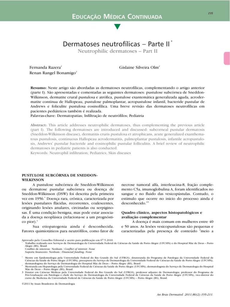 Dermatoses neutrofílicas | PDF | Psoríase | Inflamação