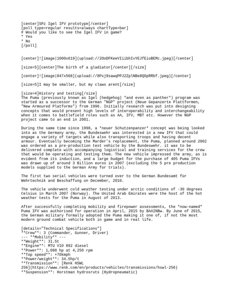 Igel IFV prototype | PDF | Vehicles | Armoured Fighting Vehicles