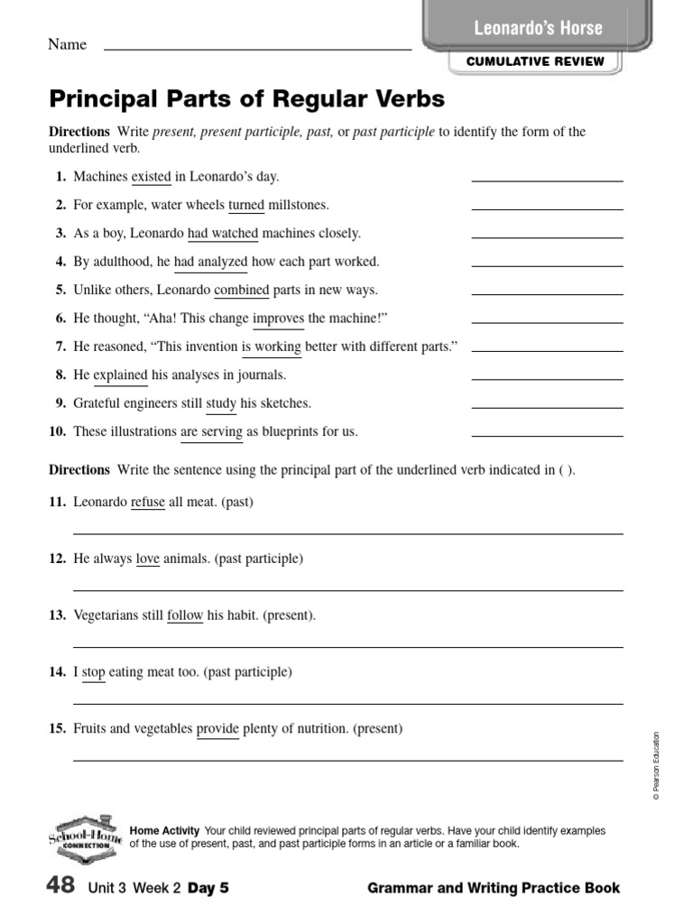 Principal Parts Regular Verbs-Lh 48 | PDF