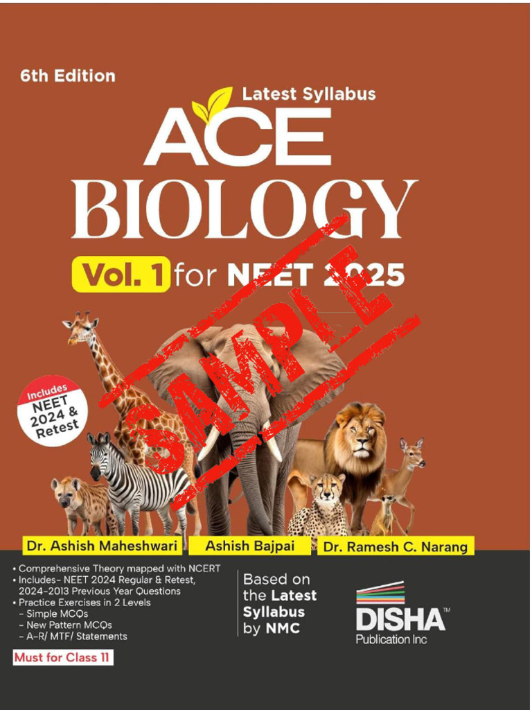 New Syllabus ACE Biology Vol. 1 For NEET 2025 6th Edition 1 | PDF ...