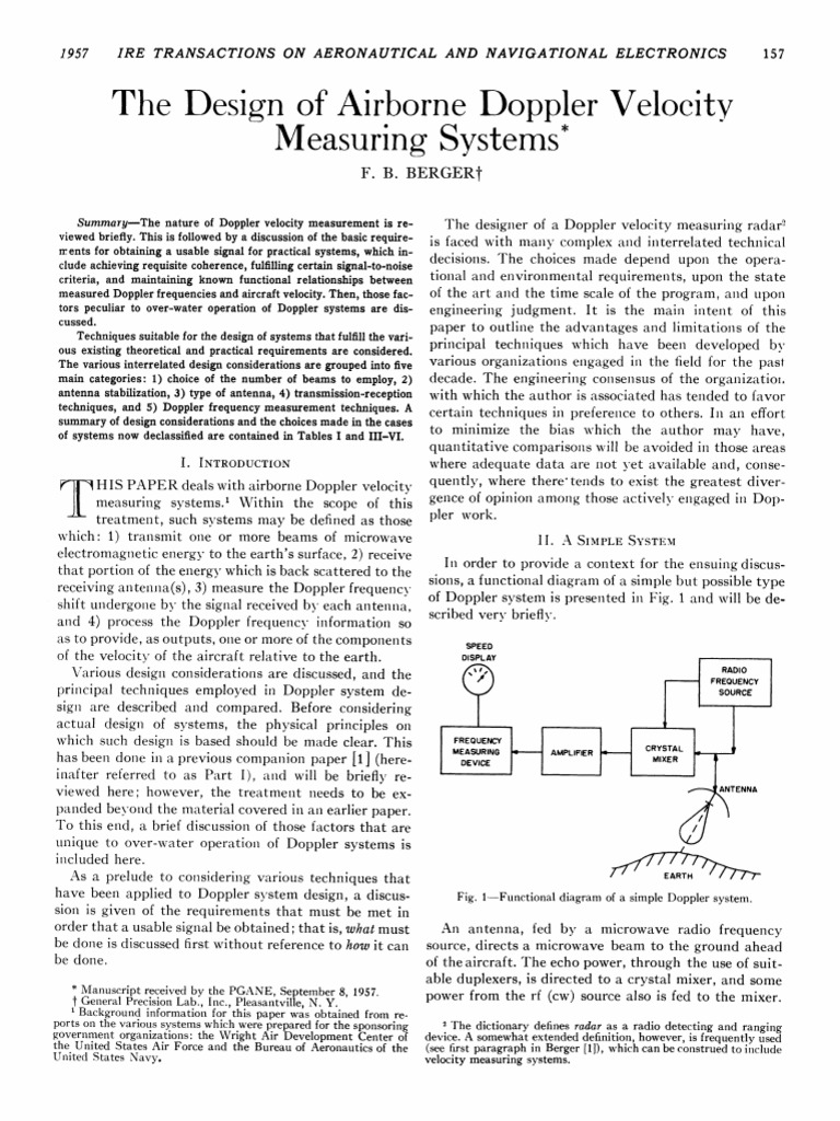 Airborne Doppler Velocity System Design | PDF | Radar | Doppler Effect