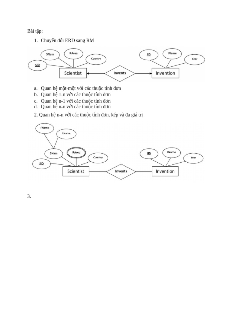 Bài tập ERD to RM - SV | PDF