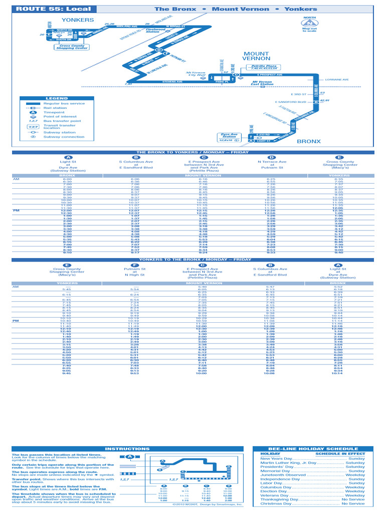 Bee-Line Bus_Route 55 | PDF | Workweek And Weekend | Observances