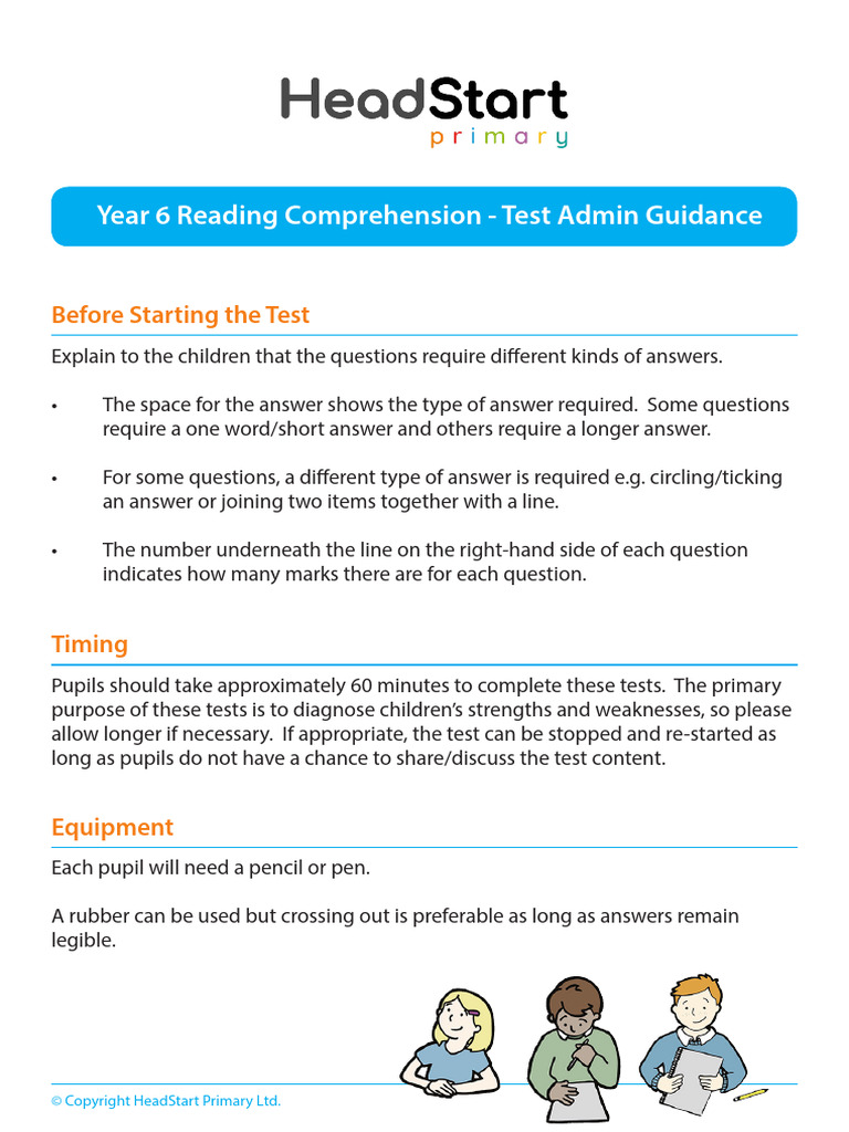 Y6 RC Test Admin Guidance | PDF