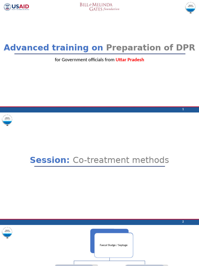 DPR Preparation Training for UP Officials | PDF | Sewage | Sewage Treatment