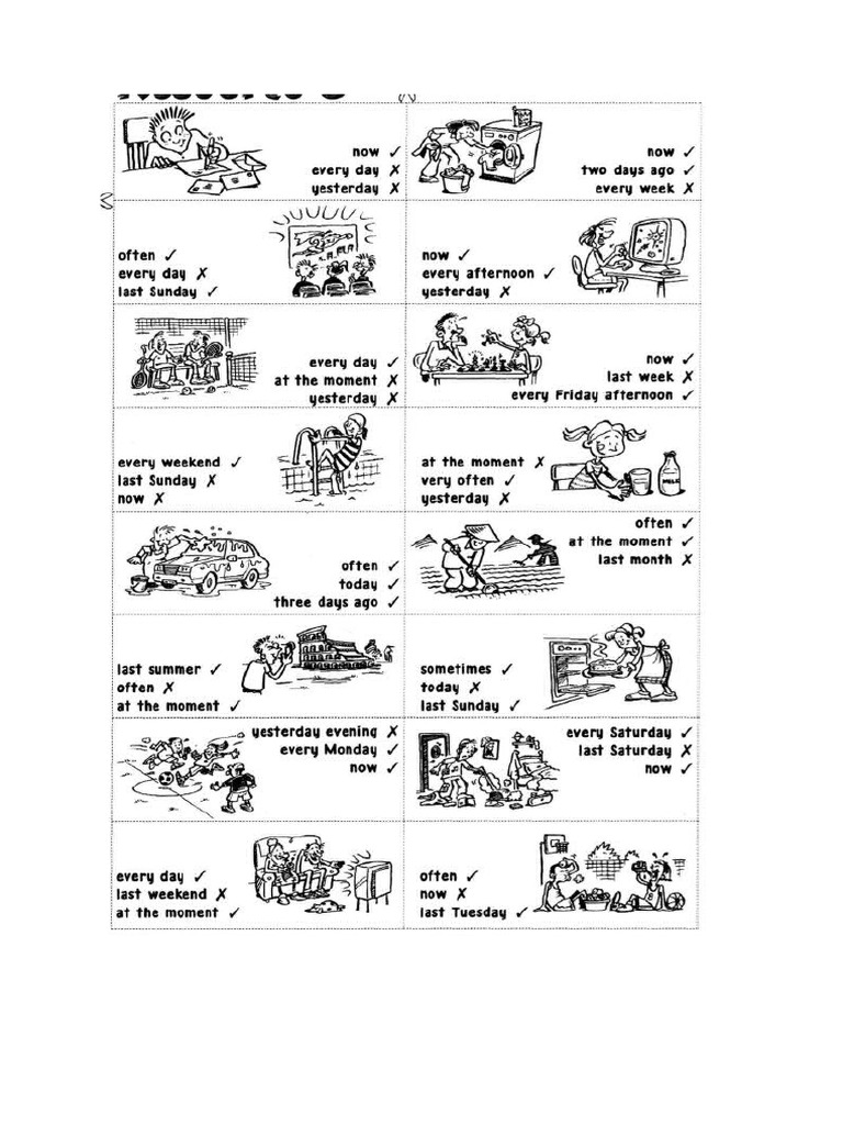 past ,present tenses games | PDF