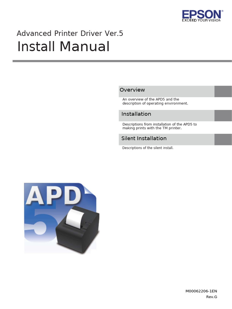APD5 Install en RevG | PDF | Printer (Computing) | Microsoft Windows