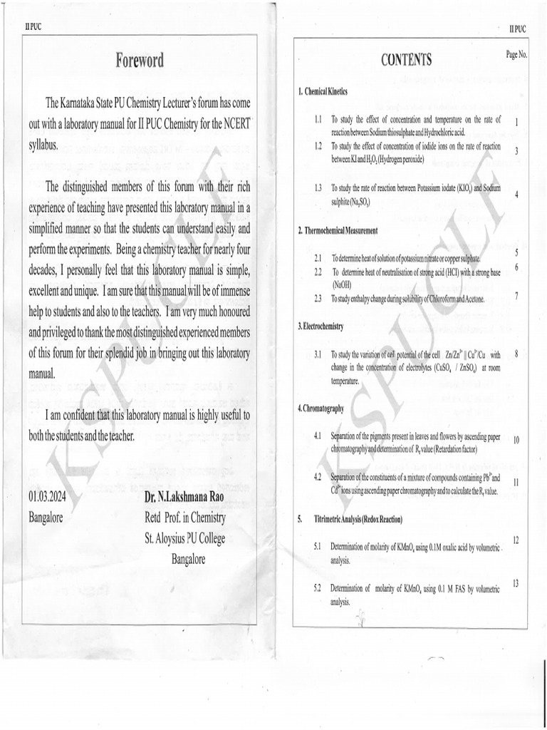 Che Lab Work Book | PDF