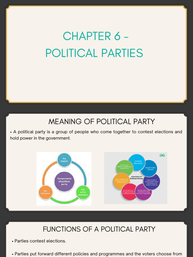 Chapter 6 - Political Parties | PDF | Political Parties | Elections