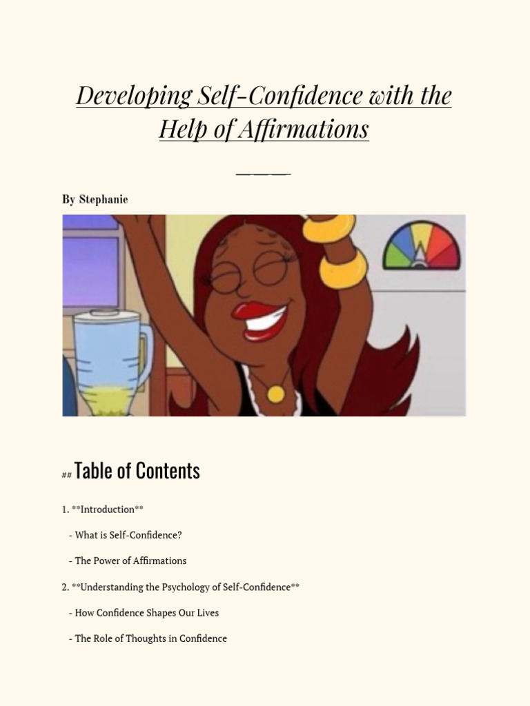 Developing Self-Confidence With The Help of Affirmations 3 | PDF ...