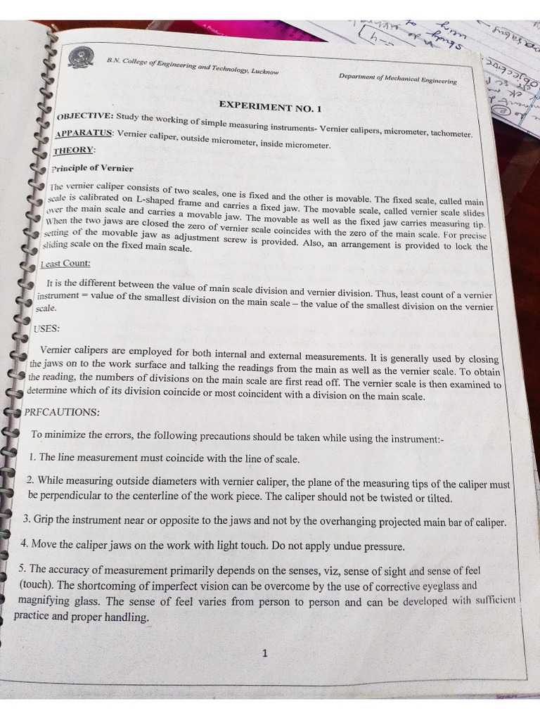 Mechanical Engineering 7th Semester practical-AKTU | PDF