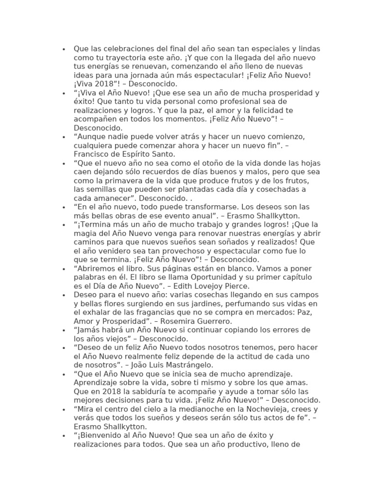 Reflexiones y deseos para el Año Nuevo | PDF