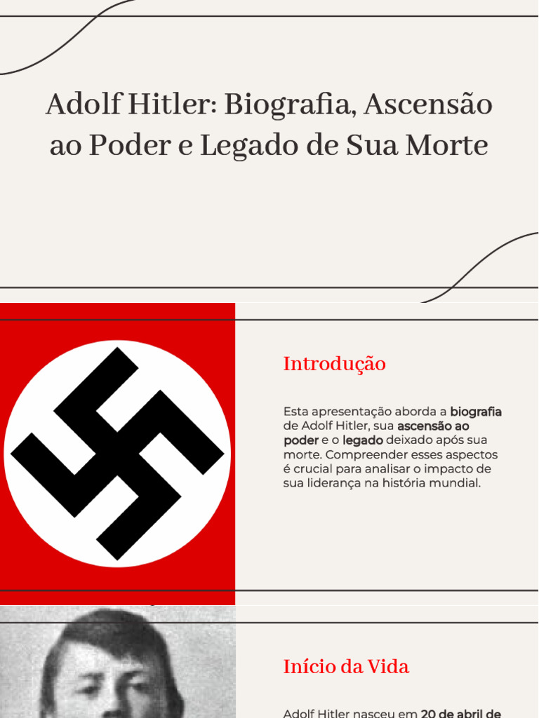 Biografia e Legado de Adolf Hitler | PDF | Alemanha nazista | Adolf Hitler