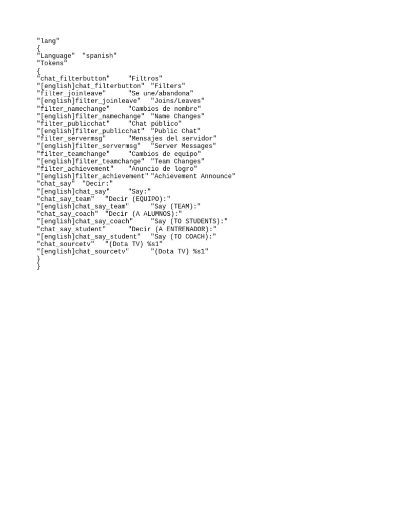 Spanish Chat Filters for Gaming | PDF