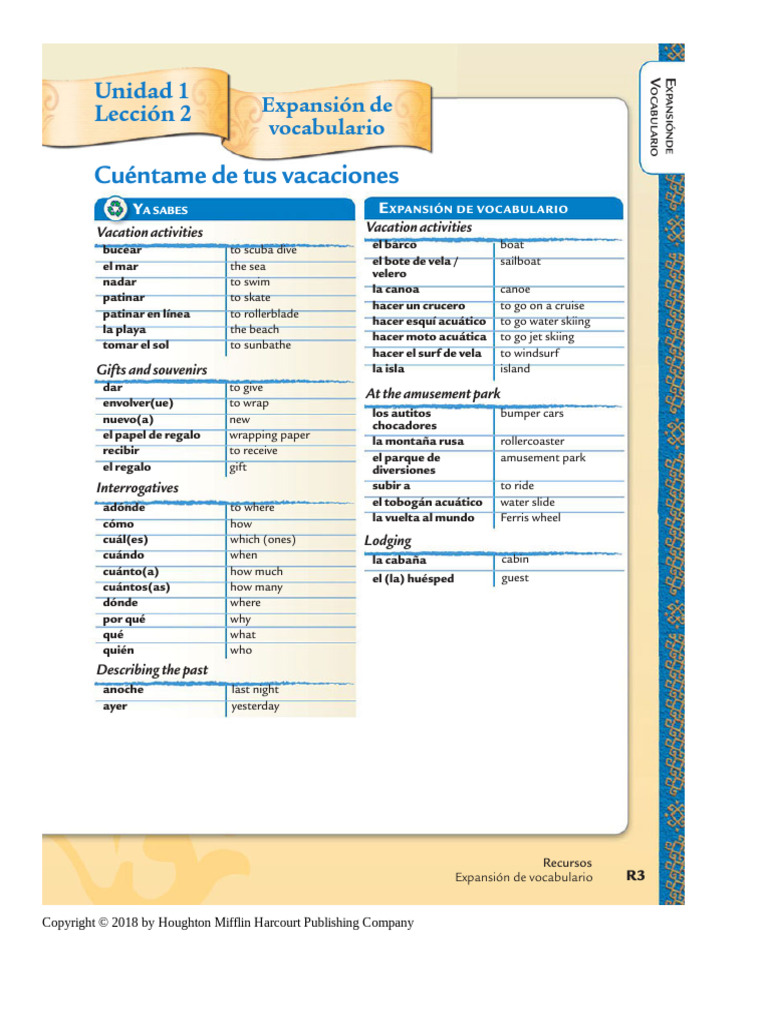 PG R3 VOCAB | PDF | Deportes acuáticos