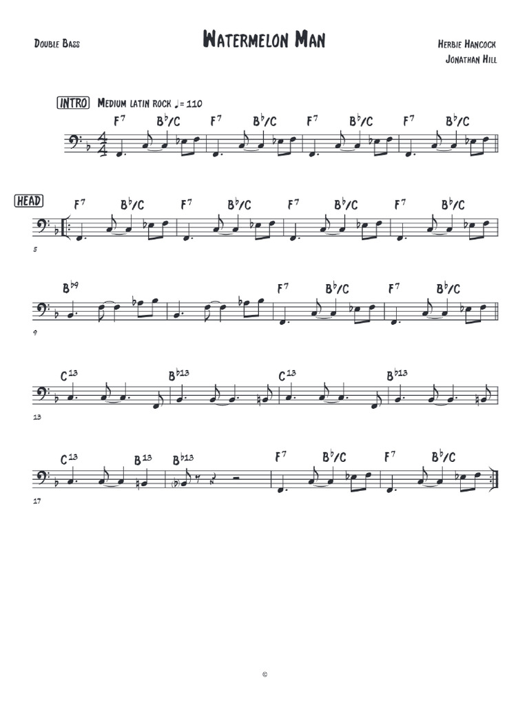 Watermelon Man - Double Bass - PDFCOFFEE.COM | PDF